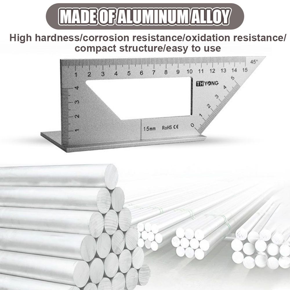 Carpenter Line Square Measuring Ruler 45 90 Degree Line Ruler ...
