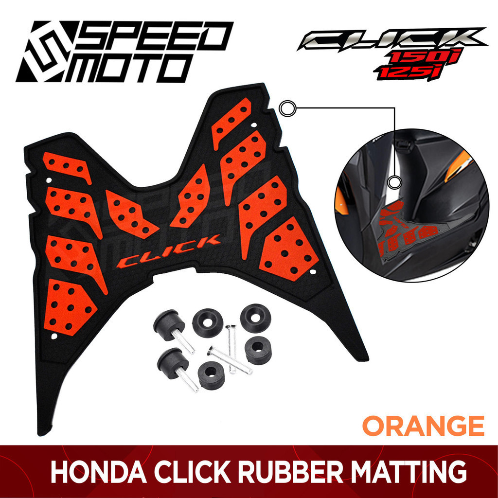 HONDA CLICK 125 /150i FOOTBOARD RUBBER MATTING WITH BOLTS FOR CLICK V2 ...