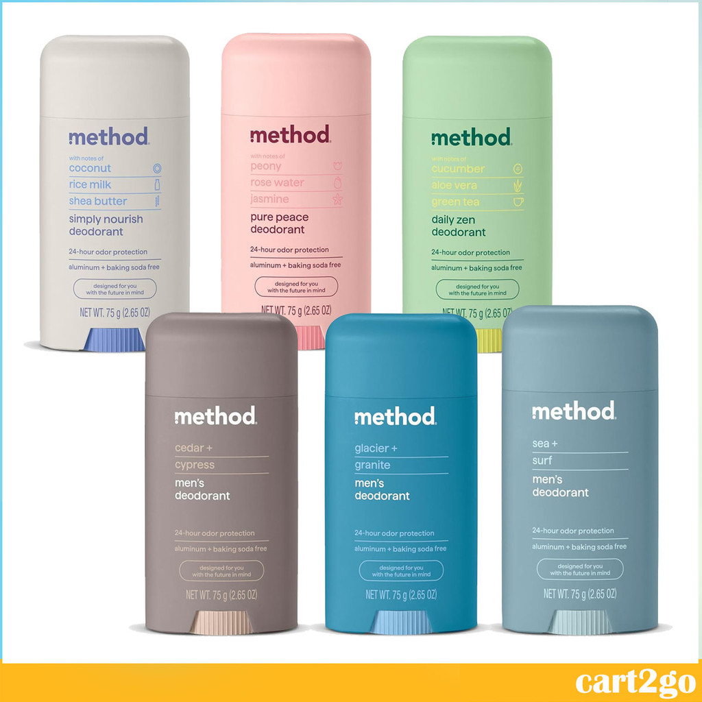 Method Deodorant 24 Hour Odor Protection Paraben, Aluminum & Baking ...