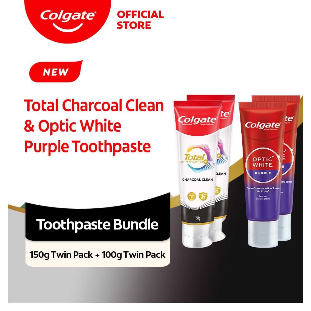 Colgate Optic White Purple 100g Twin Pack + Colgate Total Toothpaste ...