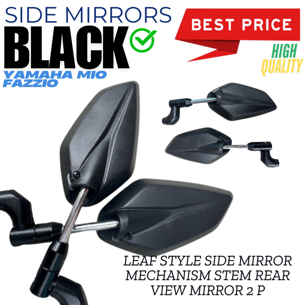 Yamaha Mio Fazzio MOTORCYCLE LEAF STYLE SIDE MIRROR MECHANISM STEM REAR ...