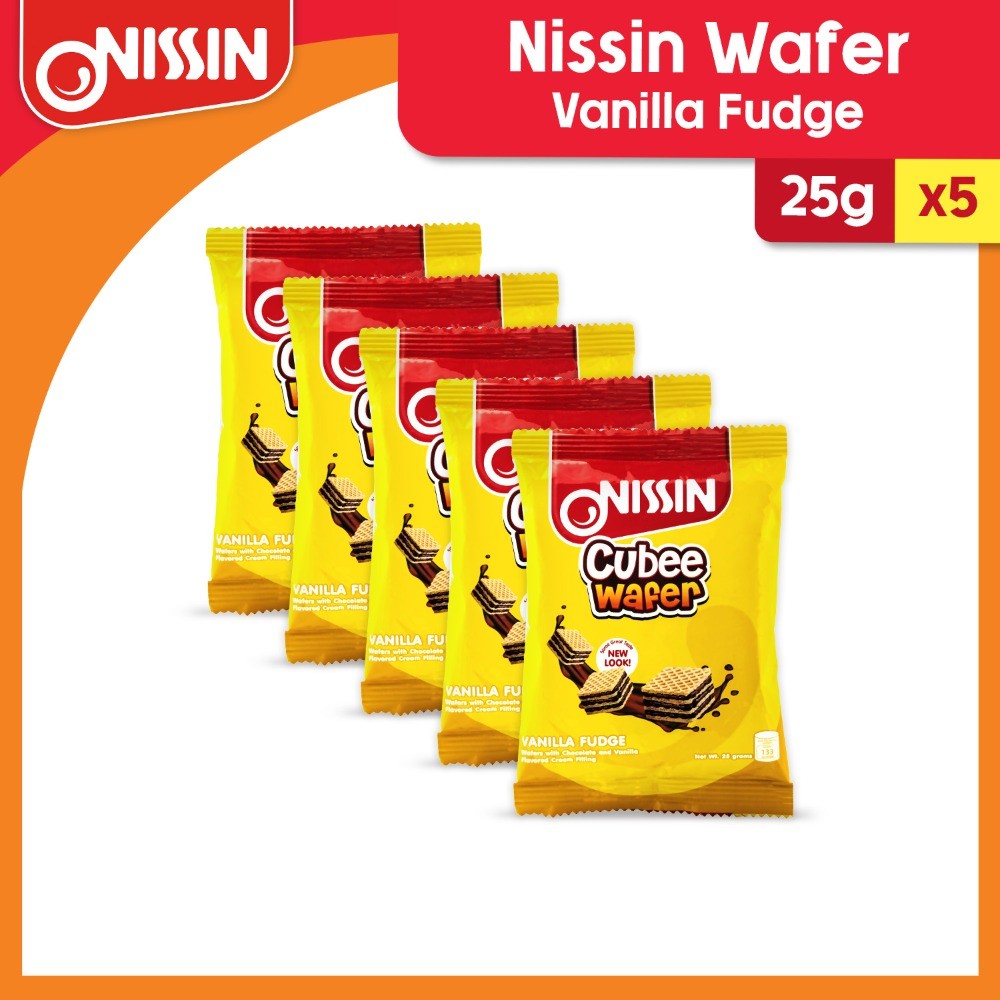 Nissin Cubee Wafer Vanilla Fudge 25g X 5 | Shopee Malaysia
