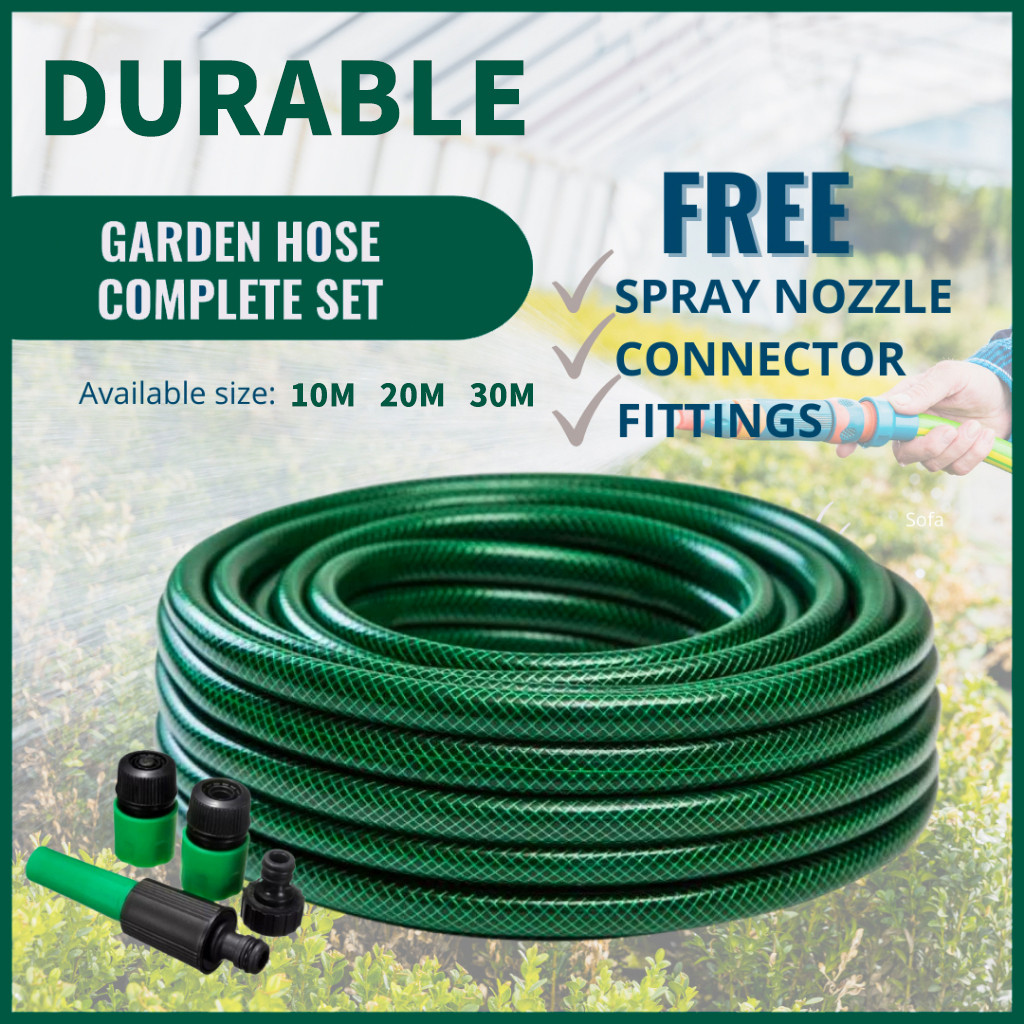 10m 20m 30m Garden Hose Heavy Duty PVC Flexible Water Hose For ...