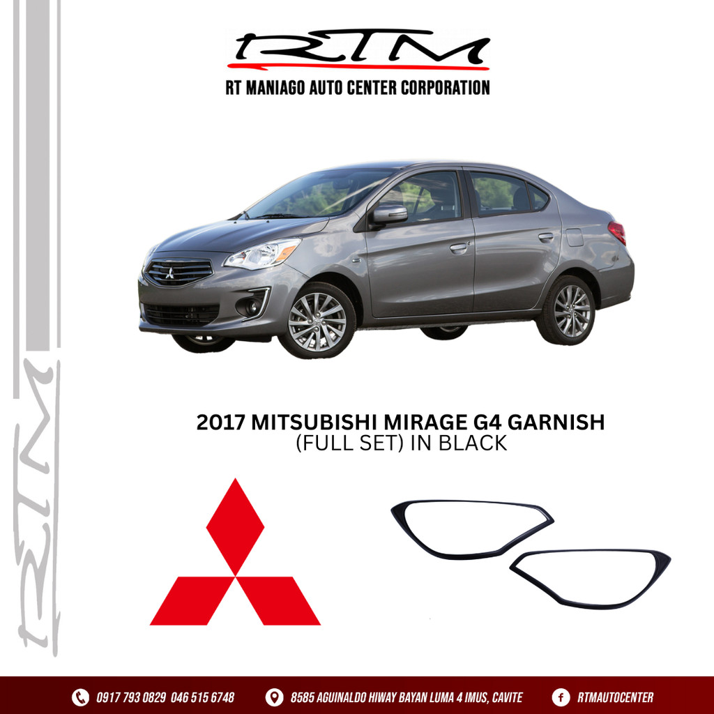 MITSUBISHI MIRAGE G4 2017 SEDAN GARNISH FULL SET IN BLACK | Shopee Malaysia