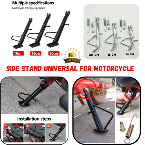 Honda ADV160 MOTORCYCLE UNIVERSAL SIDE STAND SILVER/BLACK HEAVY DUTY ...