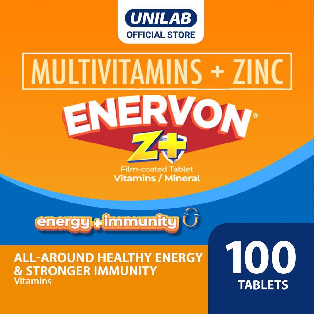 Unilab Enervon Z+ Multivitamins 100 tablets (For All-Around Healthy ...