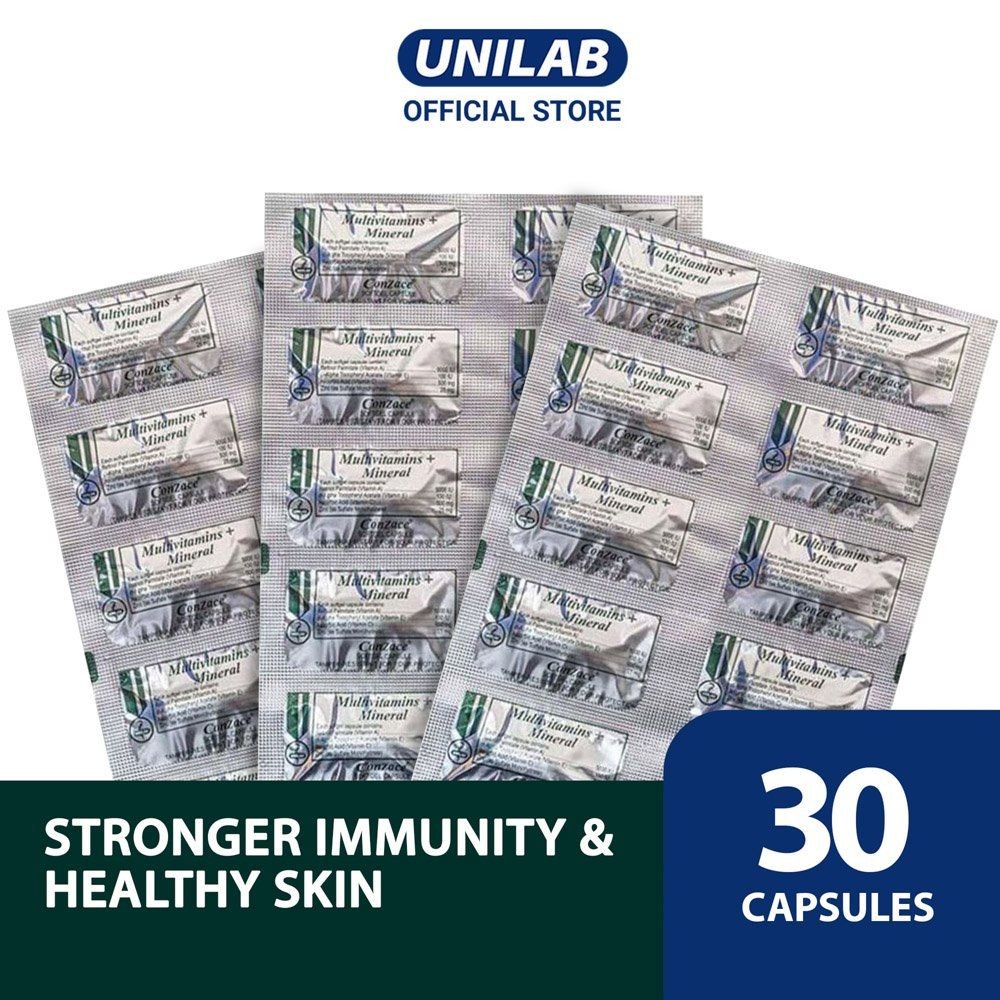 Unilab Conzace Multivitamins 30 Capsules - For Stronger Immunity and ...