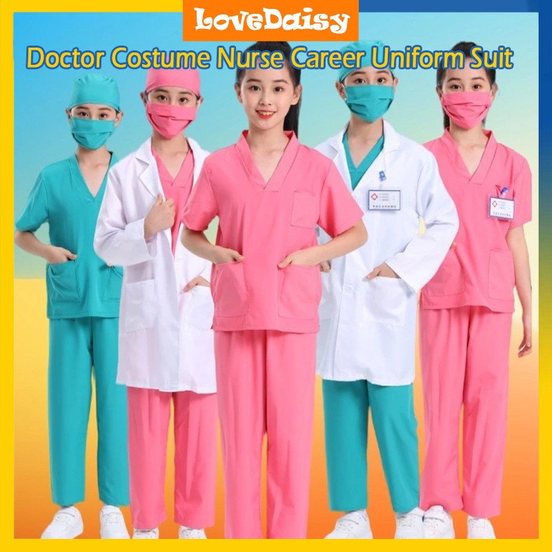 Doctor costume Nurse career uniform Suit kids Halloween Children ...