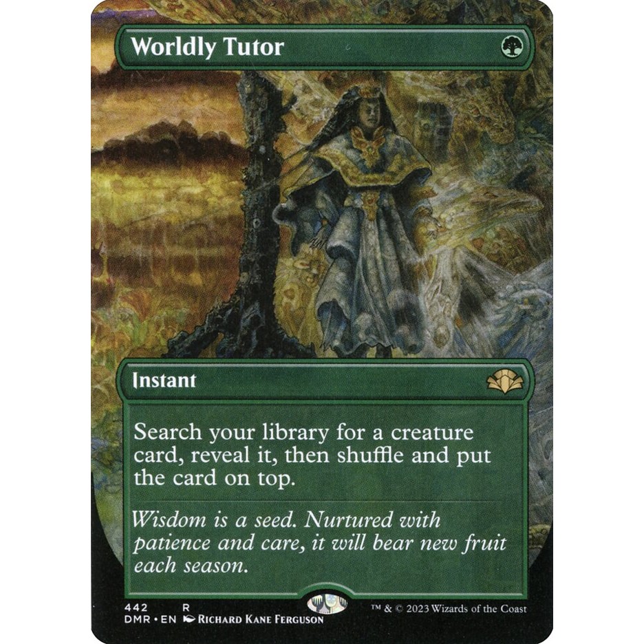 MTG Proxy Card - Worldly Tutor (Borderless) | Dominaria Remastered (DMR) | Shopee Malaysia