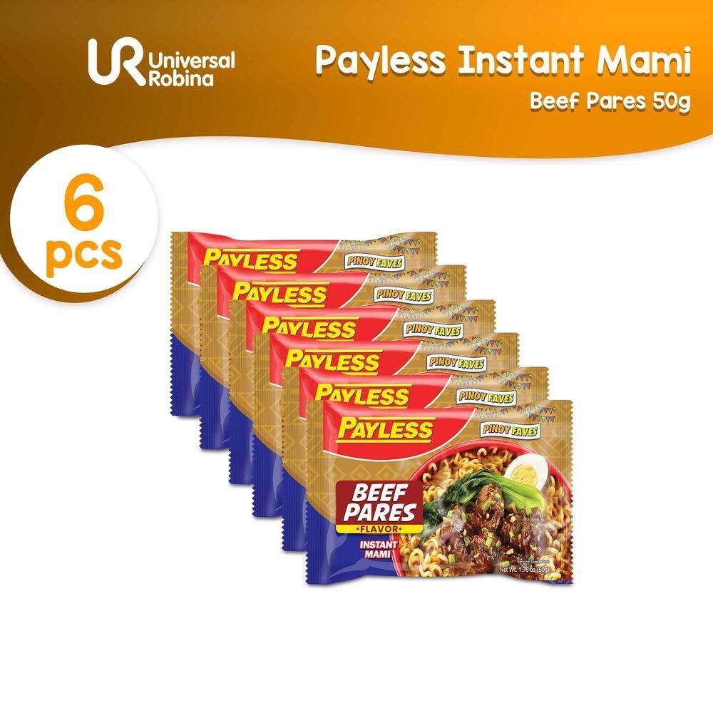 Payless Instant Mami Beef Pares 50g x 6 pcs | Shopee Malaysia