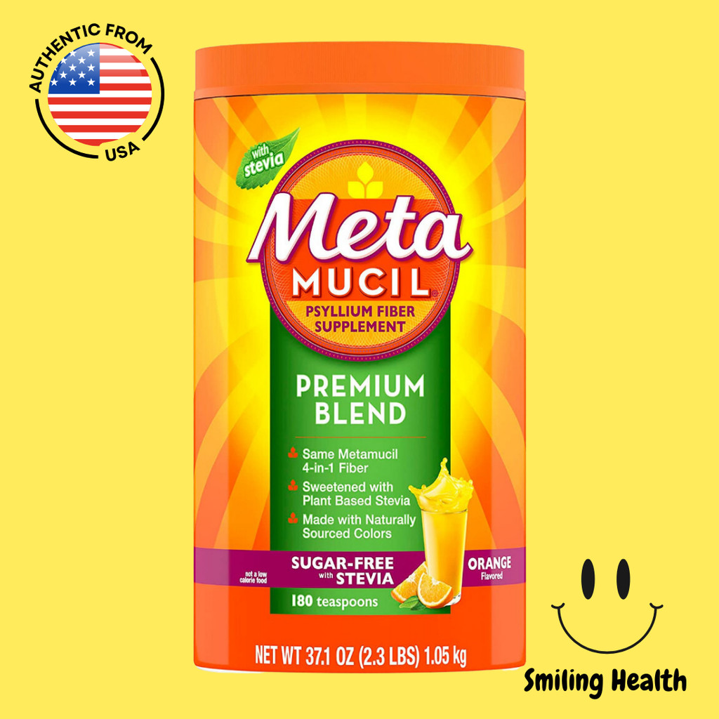 Metamucil Psyllium Fiber Powder Supplement Premium Blend With Stevia ...