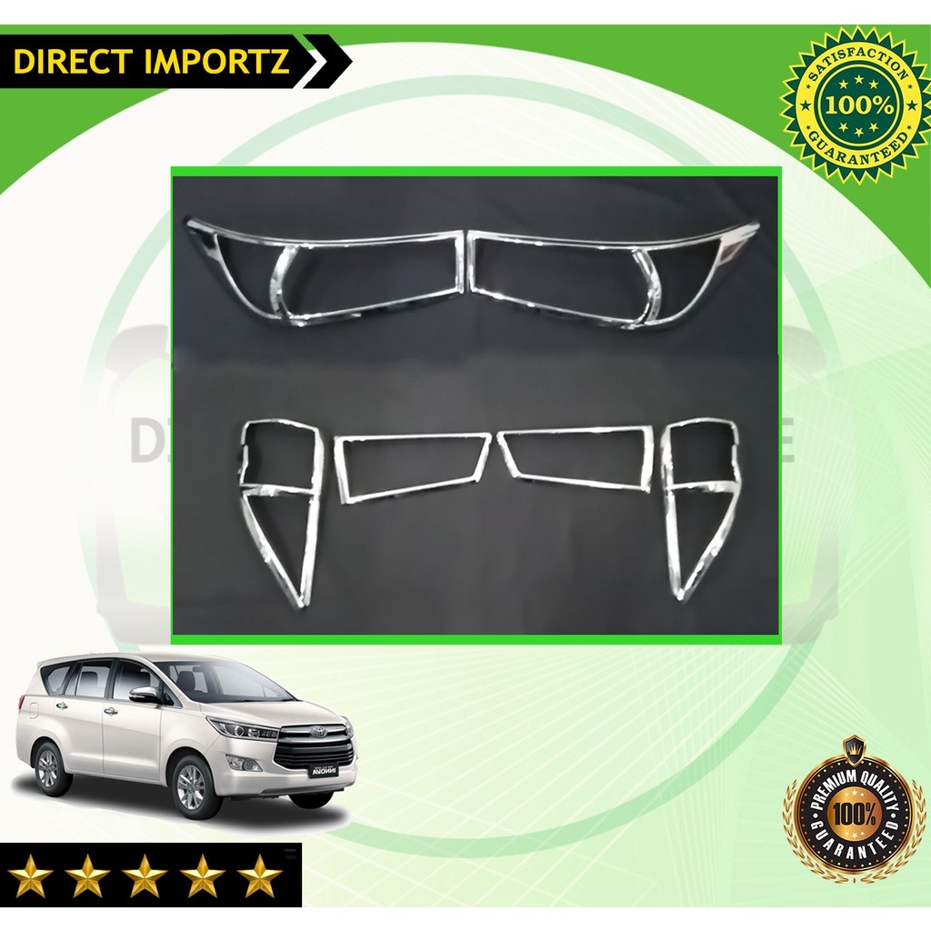 Toyota Innova 2016 to 2025 Headlight and Taillight cover chrome 2017 ...