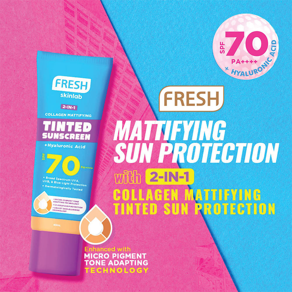 Fresh Skinlab 2 in 1 Collagen Mattifying Tinted Sunscreen SPF 70 40mL | Shopee Malaysia