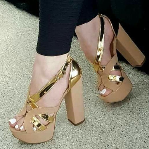 Nude and Gold Pageant Heels for Adults and Kids | Shopee Malaysia