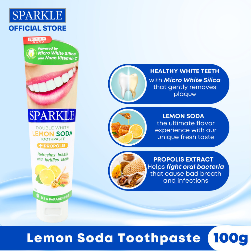 SPARKLE Double White Healthy Whitening Toothpaste Lemon Soda Flavor ...