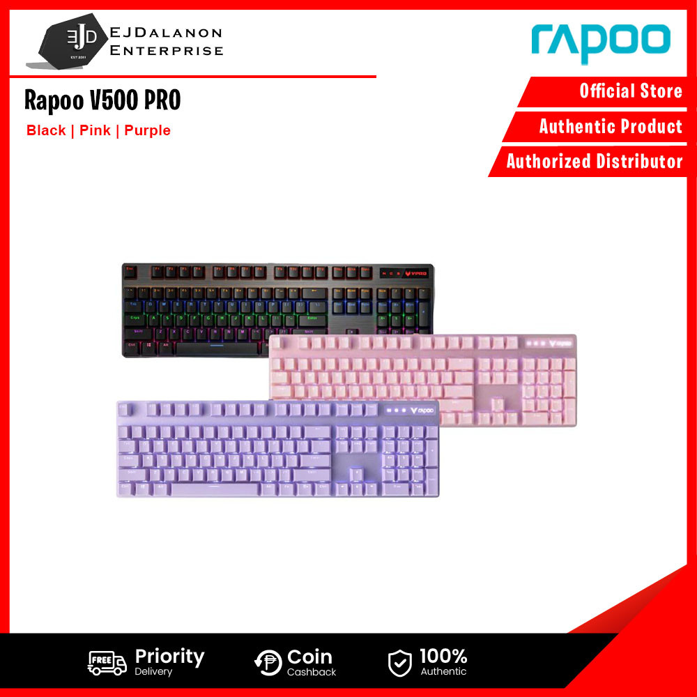 Rapoo V500 PRO Backlit Mechanical Gaming Keyboard - 104 Keys | EJDalanon Enterprise | Shopee ...