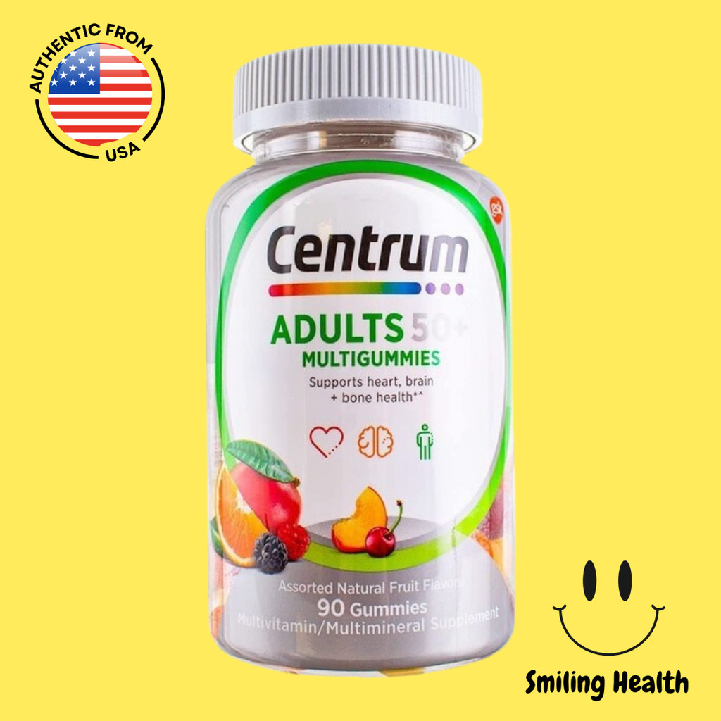 Centrum Supports Heart Brain + Bone Health For Adults 50+ Multivitamin ...