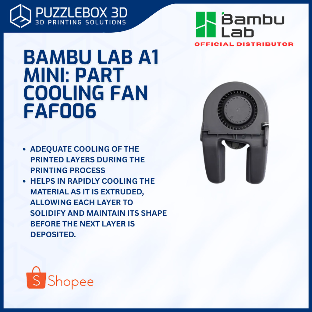 Bambu Lab A1 Mini: Part Cooling Fan Bambu Lab 3d parts FAF006 | Shopee ...