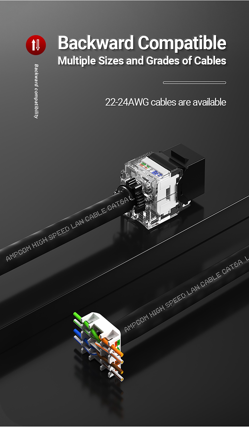 AMPCOM CAT7A CAT7 CAT6A CAT6 RJ45 Ratchet Lock STP Toolless Modular ...