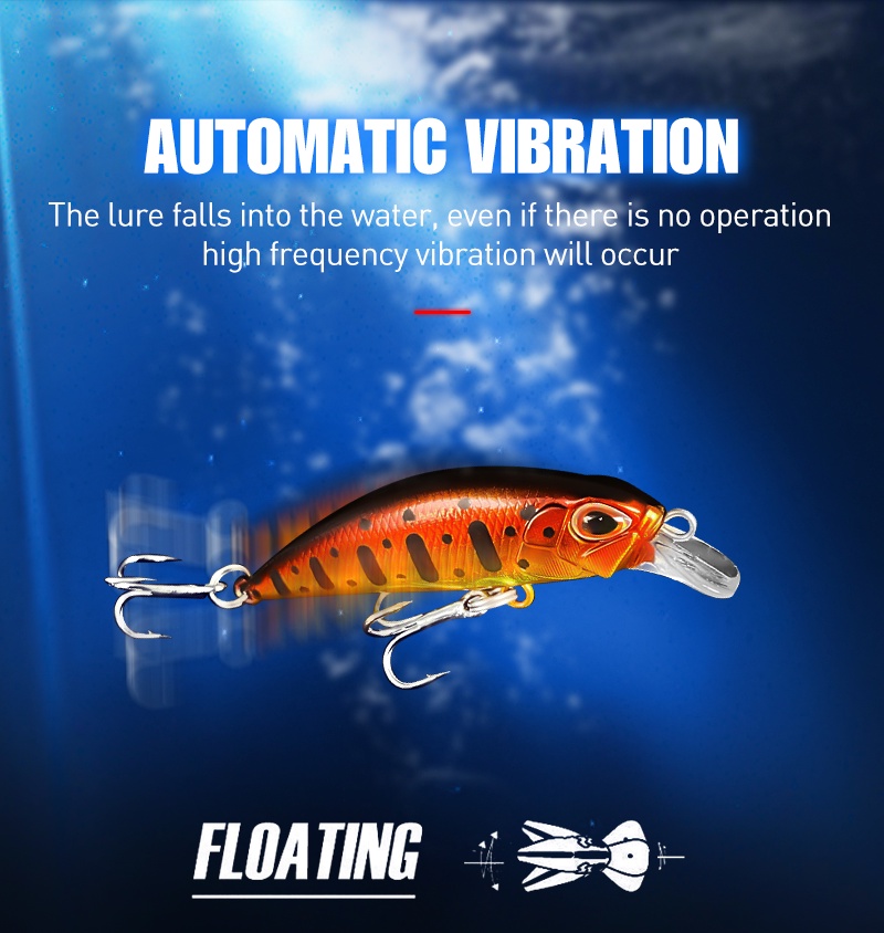 SEASIR Micro Sinking Minnow Baubles Fishing Lure Meteor Long Throw Bait ...