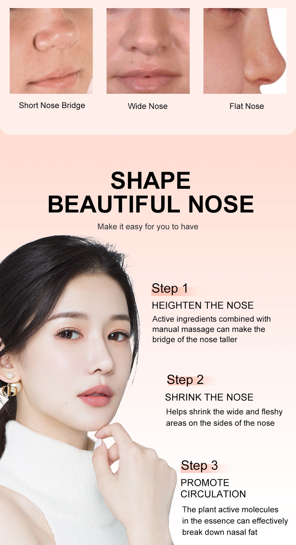 MeiYanQiong High Nose Bridge Enhancing Essence Improve Collapsed Nose ...
