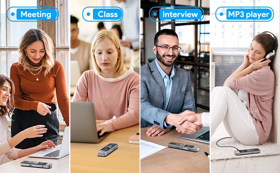 Voice Activated Recorder Digital voice Recorder with Playback Portable ...