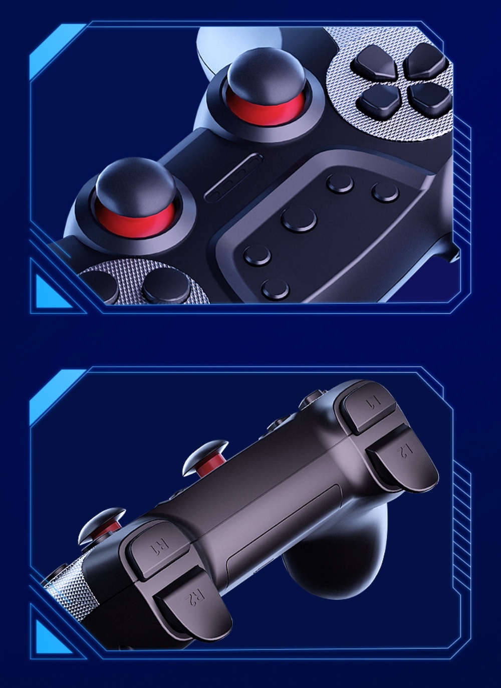 New Aluminum Alloy video game stick console Double Wireless Controller ...