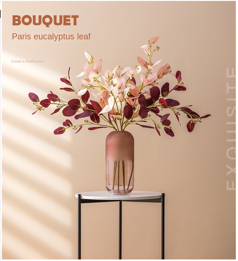 New eucalyptus leaf heart-shaped artificial flower indoor desktop leaf ...