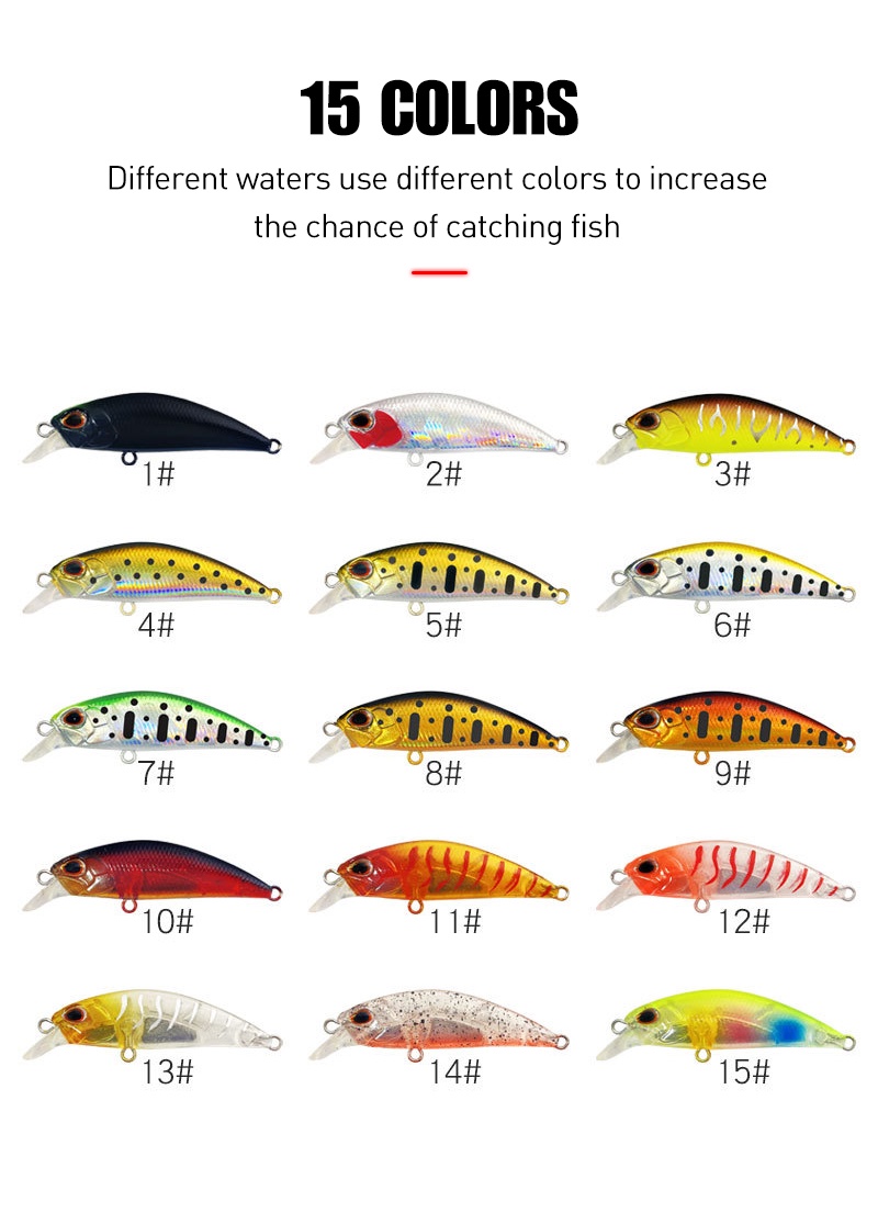 SEASIR Micro Sinking Minnow Baubles Fishing Lure Meteor Long Throw Bait ...