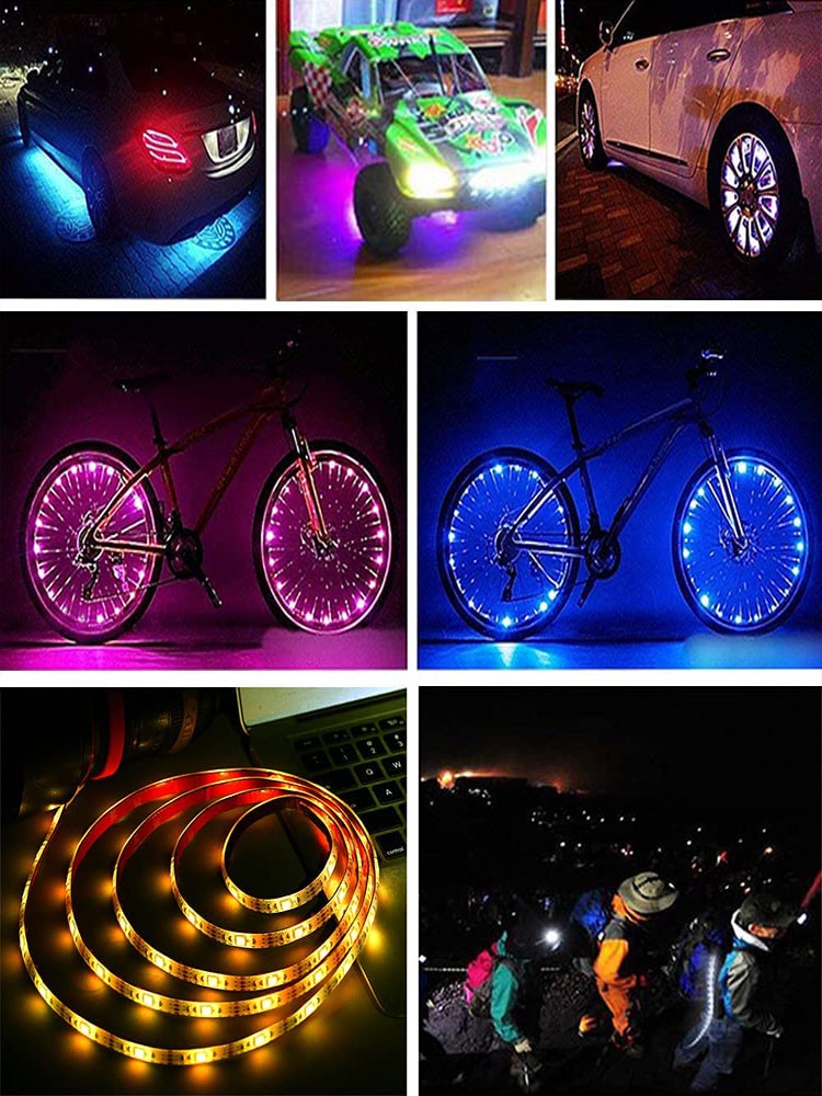 3AA Battery 5V RGB LED Strip 2835 5050SMD Light LED Flexible Remote ...