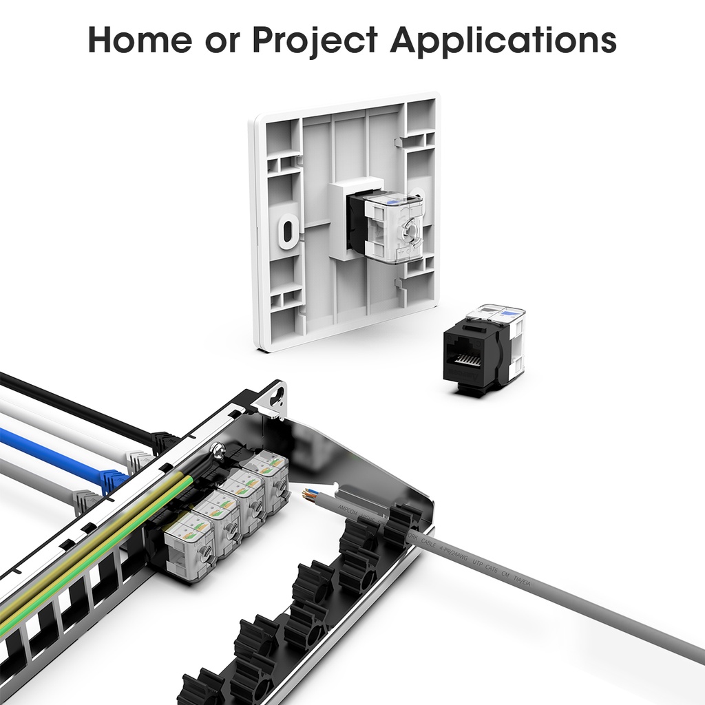 AMPCOM Keystone Jack CAT6 RJ45 UTP Module Adapter | Shopee Malaysia