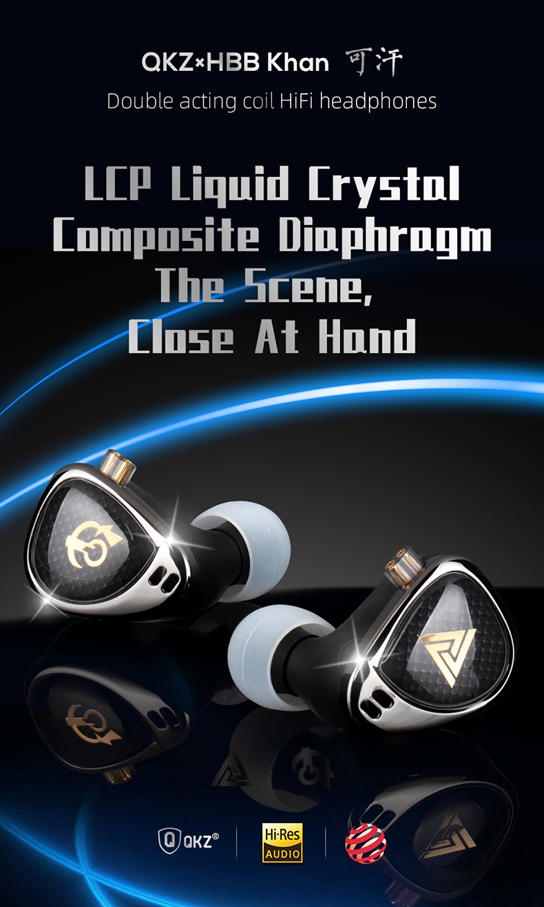 QKZ x HBB Khan 2 DD Driver HiFi Earphone In Ear Monitor IEM 3D Printed ...