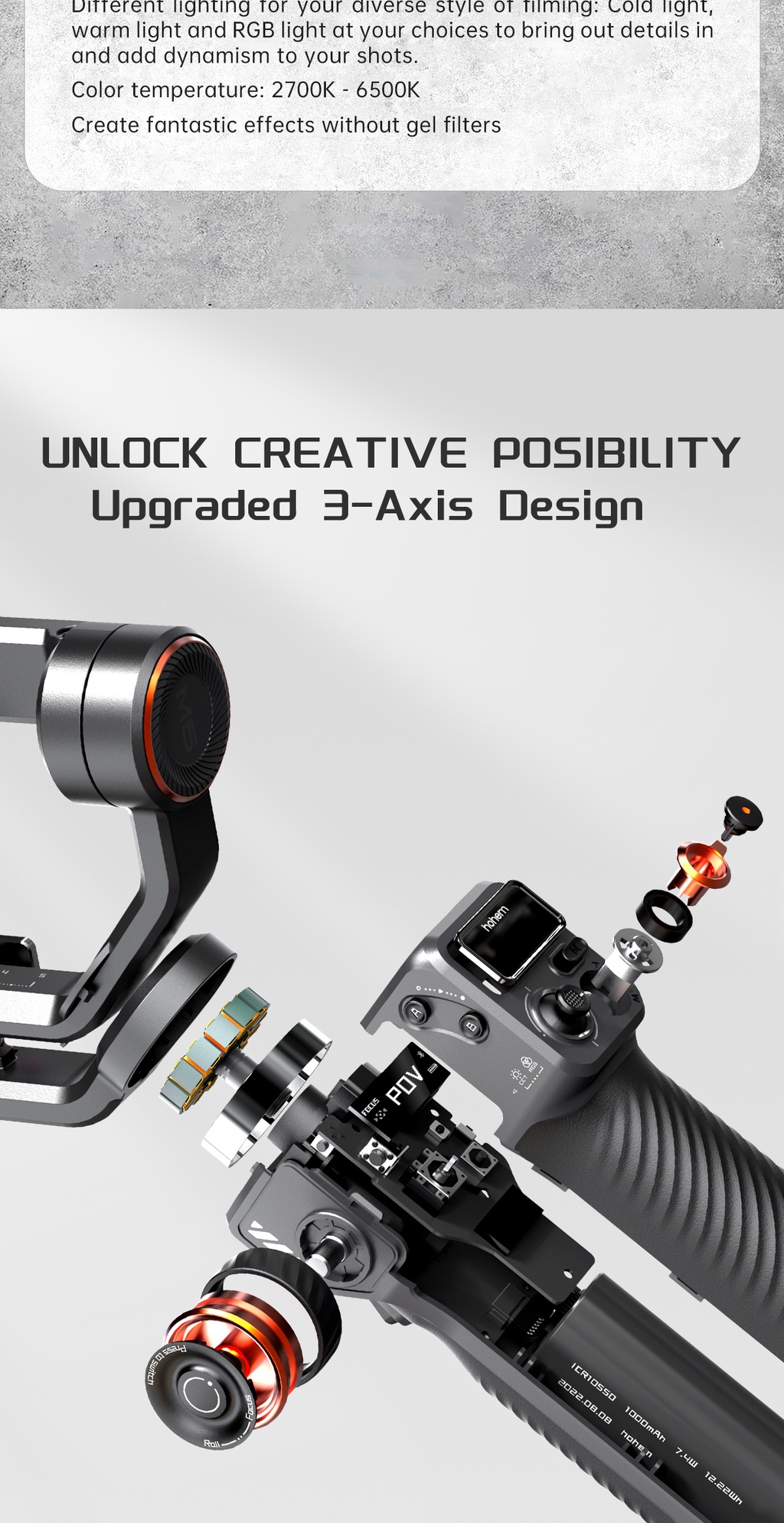 Hohem iSteady M6 Handheld Gimbal Stabilizer Selfie Tripod for ...