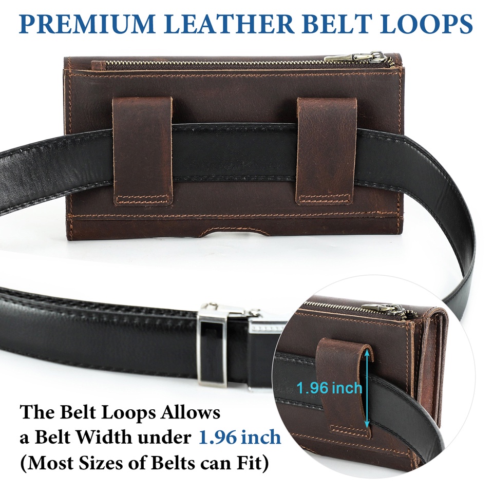 CONTACTS Genuine Leather Men Waist Bag Travel Small Waist Belt Pouch ...