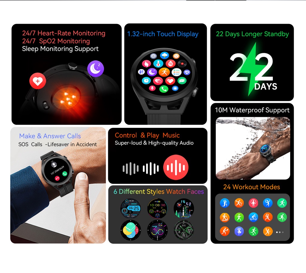 New Arrival Blackview R8 PRO Smart Watch for Women Men Bluetooth ...