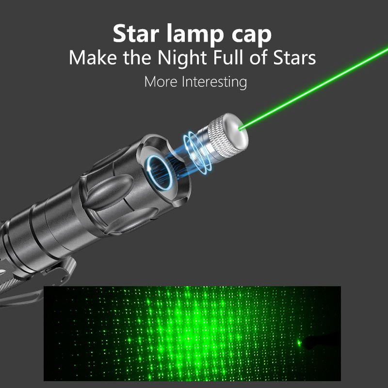 SmilingShark JG-0715 Green Laser Pointer Poweful Laser light 2000m USB ...