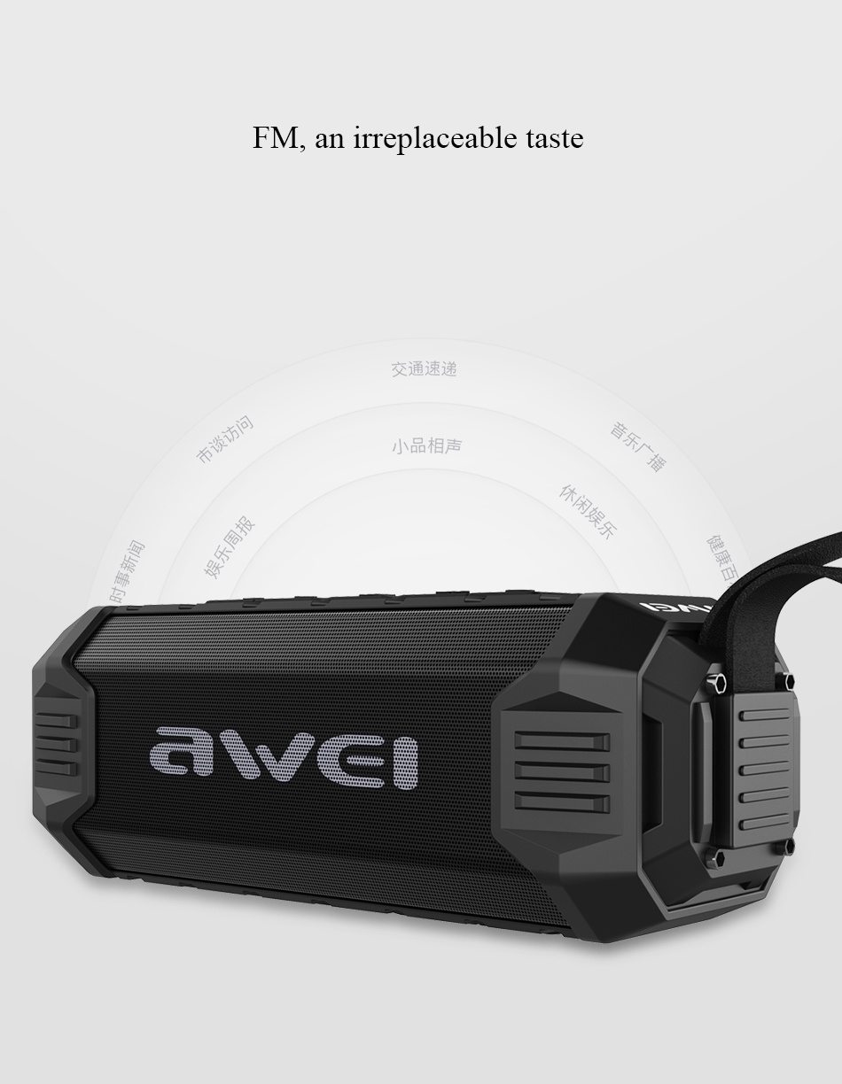 Awei Y280 Portable Wireless Speaker Outdoor Sound Dual Stereo Track AUX TF Card FM Waterproof ...