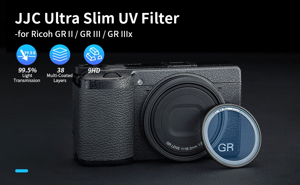 JJC Lens Protector S+ L39 UV Filter Dustproof for Ricoh GR IIIx GR III ...