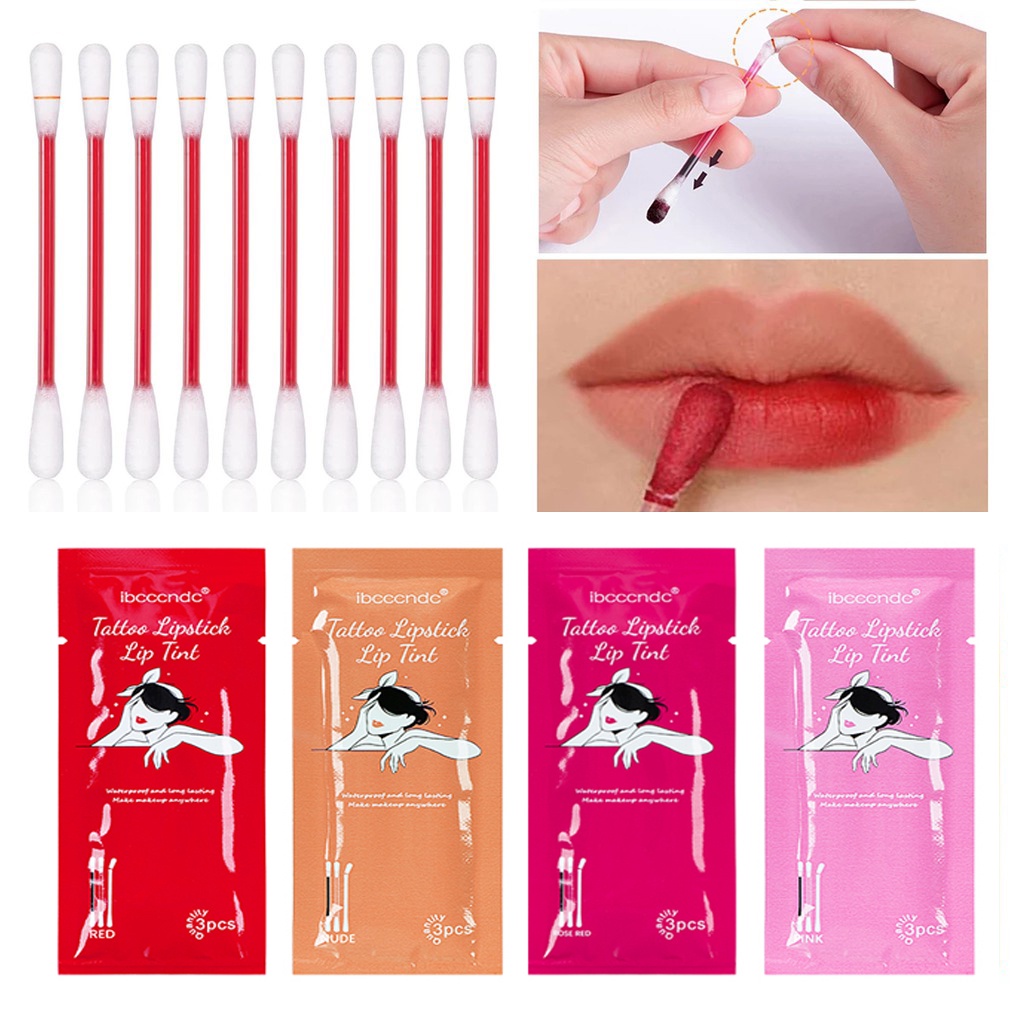 ibcccndc Cotton Swab Lipsticks Longlasting and Portable Lipstick ...