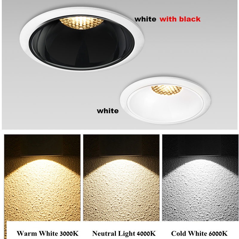 LED COB Downlight Spotlight Ceiling Recessed Lamp Home Decor 30W 20w 10w 220v with Driver 6'' 4 ...