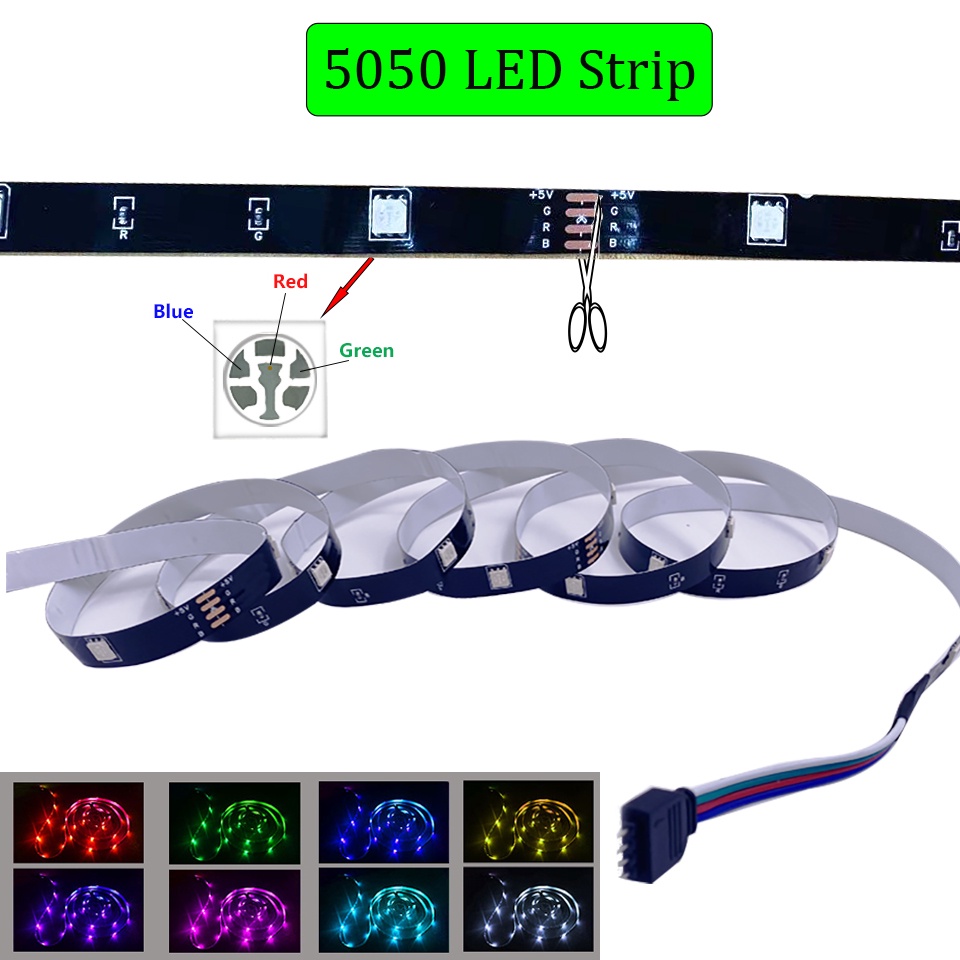 LED Strip Lights 3AA Battery white warmwhite 5V USB 5050SMD Flexible ...
