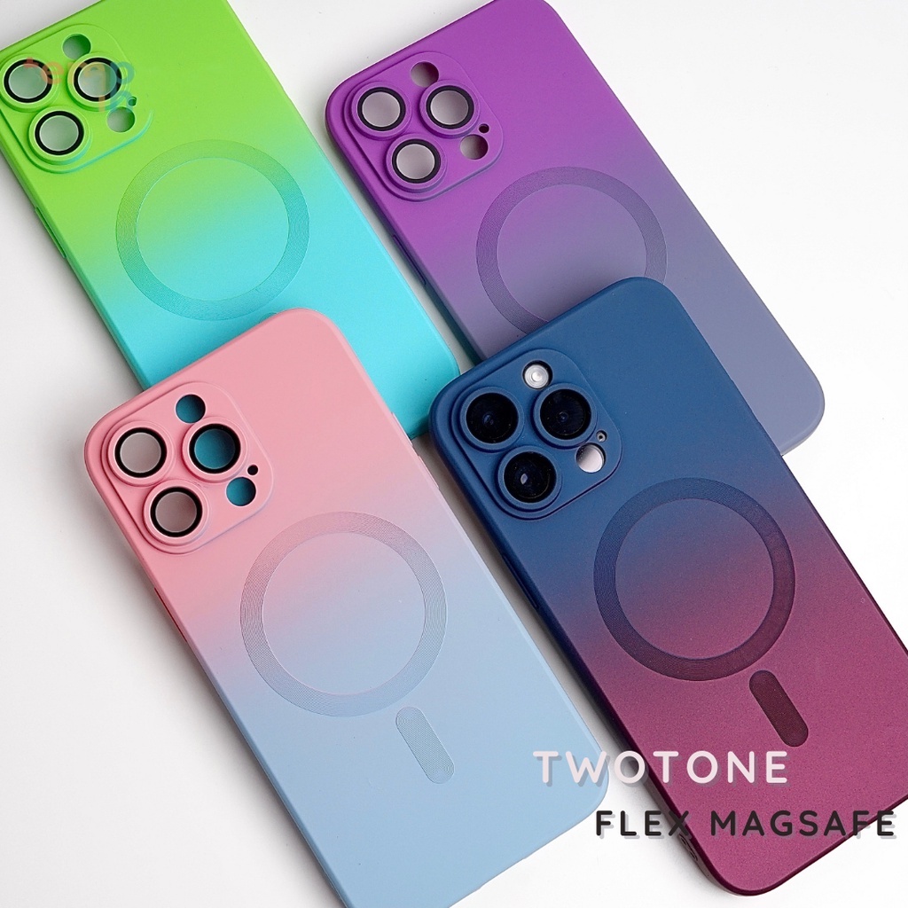 NEW !! Premium TWOTONE Flex magnetic Case Iphone ( Iphone 11 12 13 14 ...