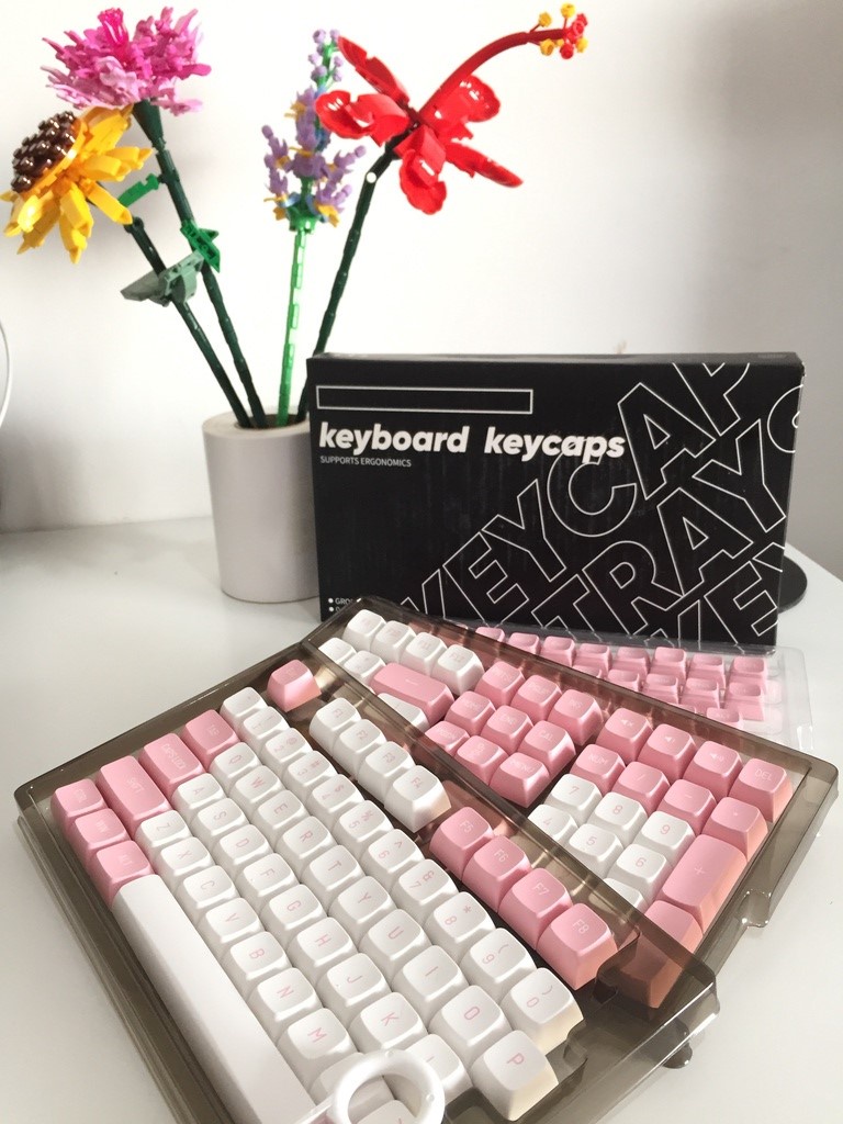 150 Keycaps Double Shot MSA Profile Black&Pink Keycaps For Mechanical ...
