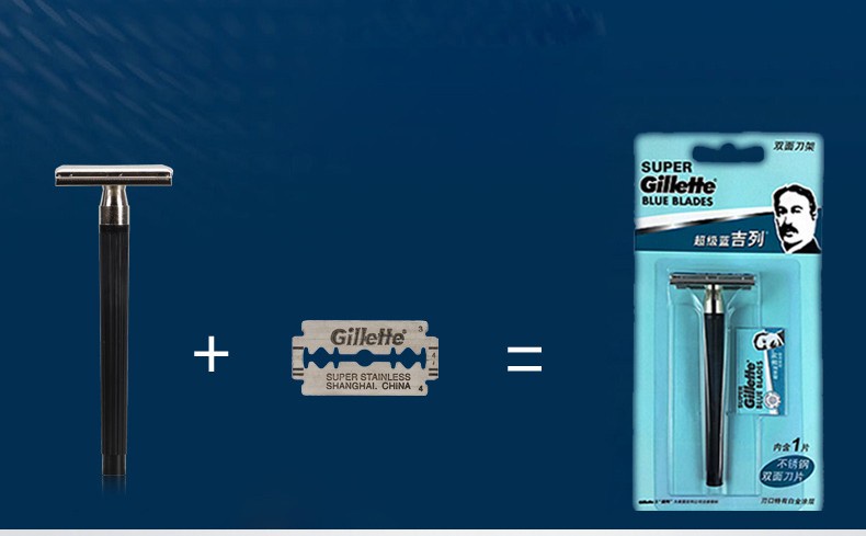 Gillette Razor Super Blue Straight Razor Men Razor Blades Stainless ...