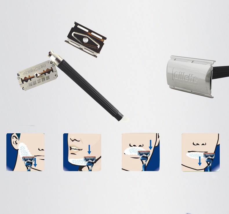 Gillette Razor Super Blue Straight Razor Men Razor Blades Stainless ...