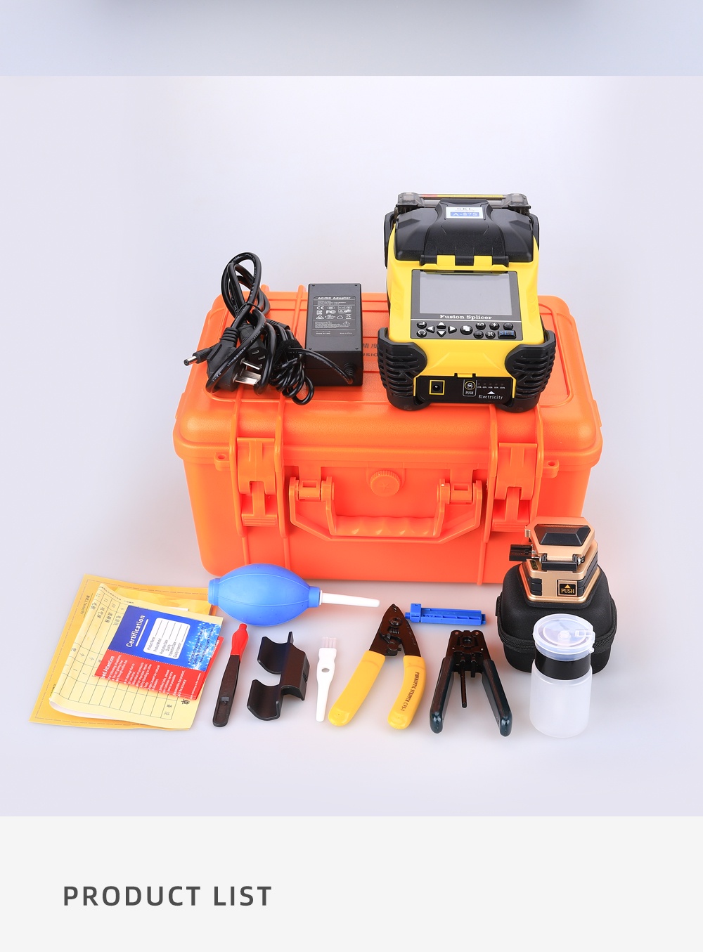 FTTH Splicer kit Mini Fusion Splicer Optical Fiber Hot Splicing Machine ...