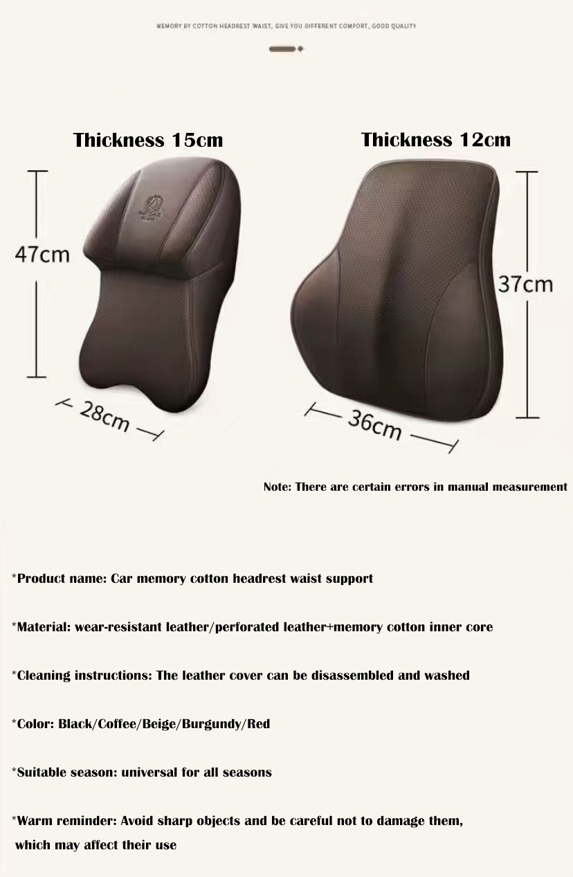 Aviation Grade 3D Memory Foam Car Headrest Lumbar Support, Vehicle Neck ...