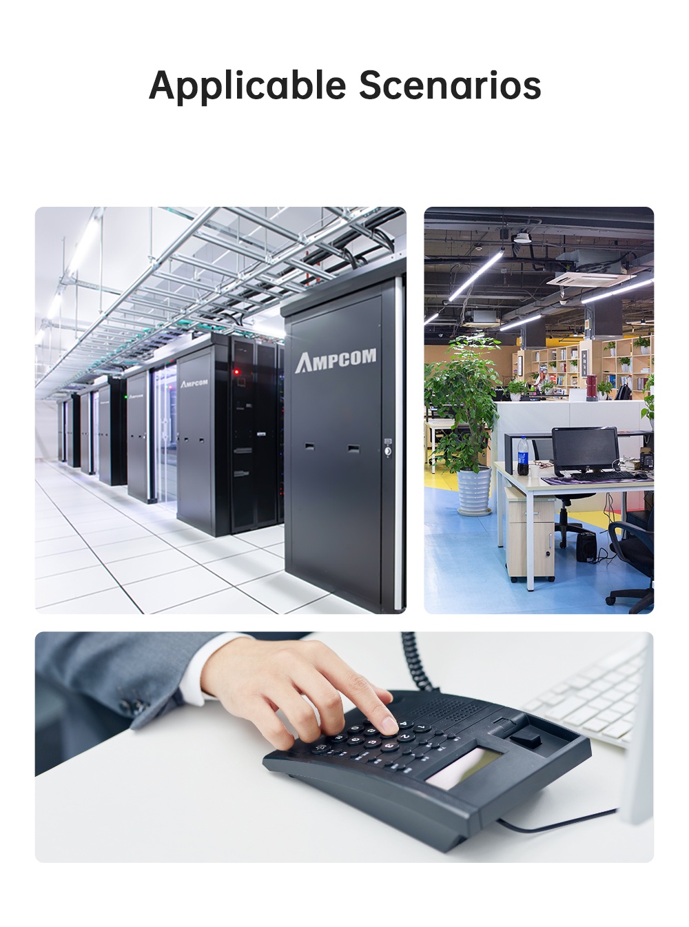 AMPCOM Telephone Voice 25/50 Ports Patch Panel, Cabinet Rack Mount - 1U ...