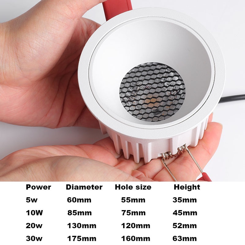 LED COB Downlight Spotlight Ceiling Recessed Lamp Home Decor 30W 20w 10w 220v with Driver 6'' 4 ...