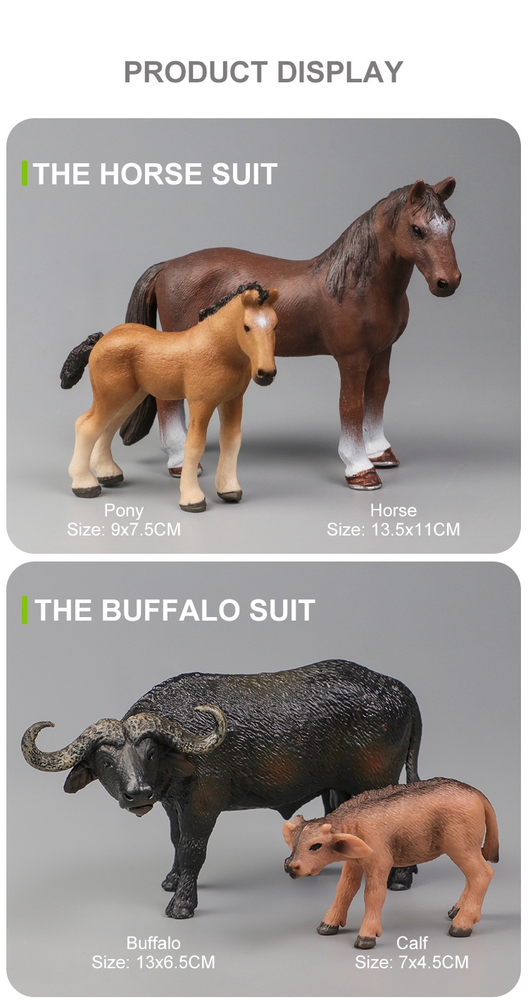 Solid Simulation Farm Animals Models Toys Set Sheep Pig Dog Goose Cow ...